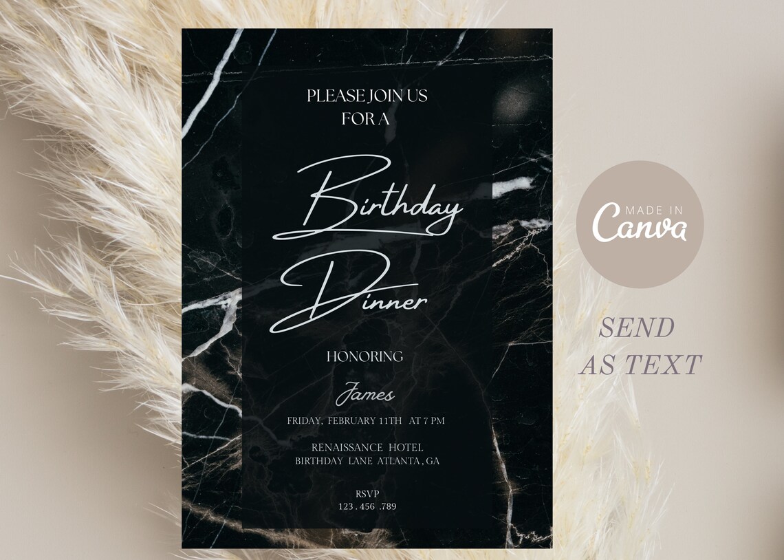 Digital Birthday Invitation for Men Birthday Dinner - Etsy