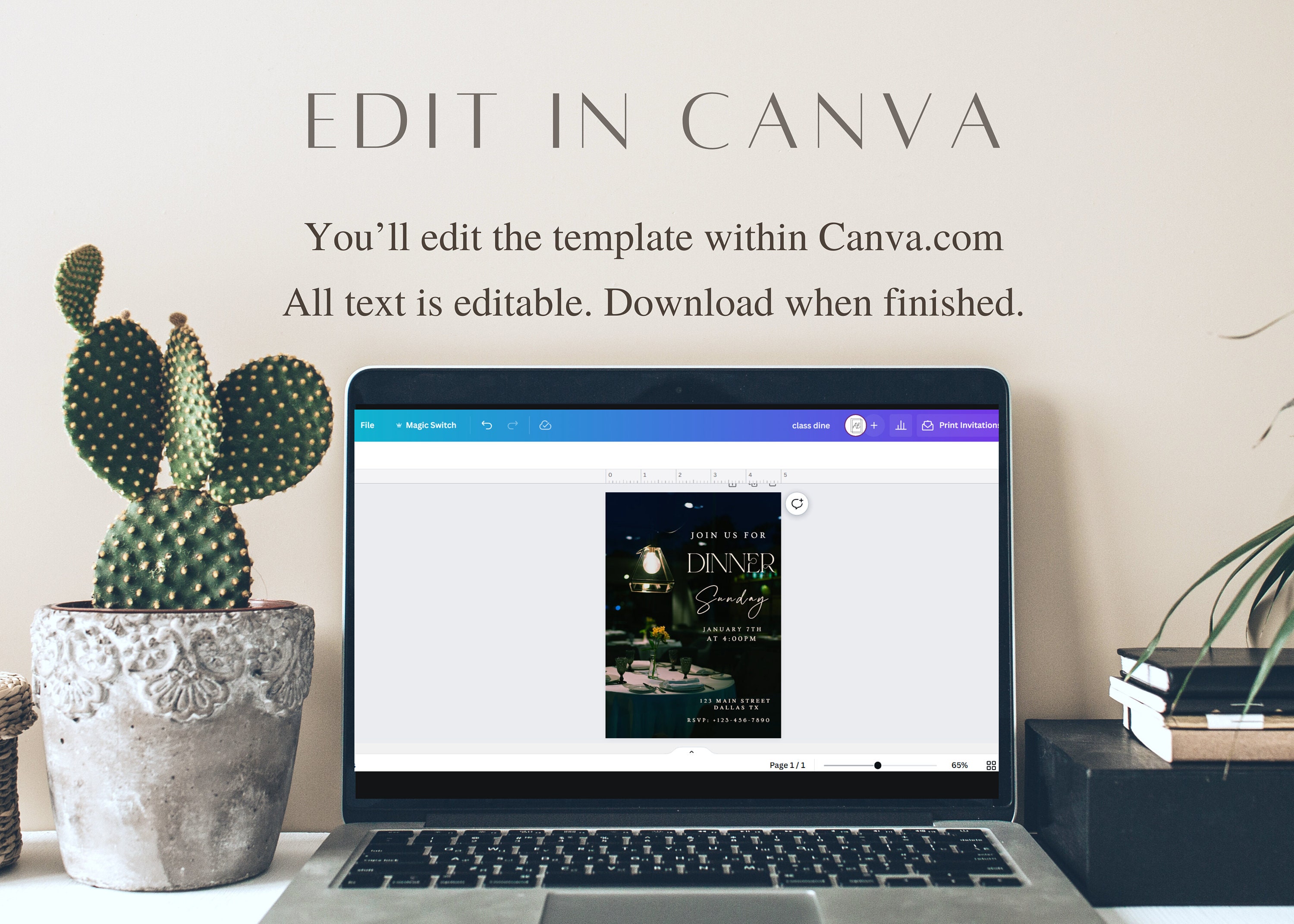 Dinner Party Invitation, Digital Dinner Invitation , Elegant Dinner ...