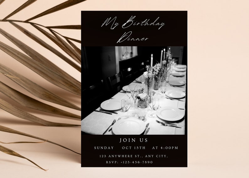 Birthday Dinner Invitation, Dinner Party Invitation, Dinner Invitation ...