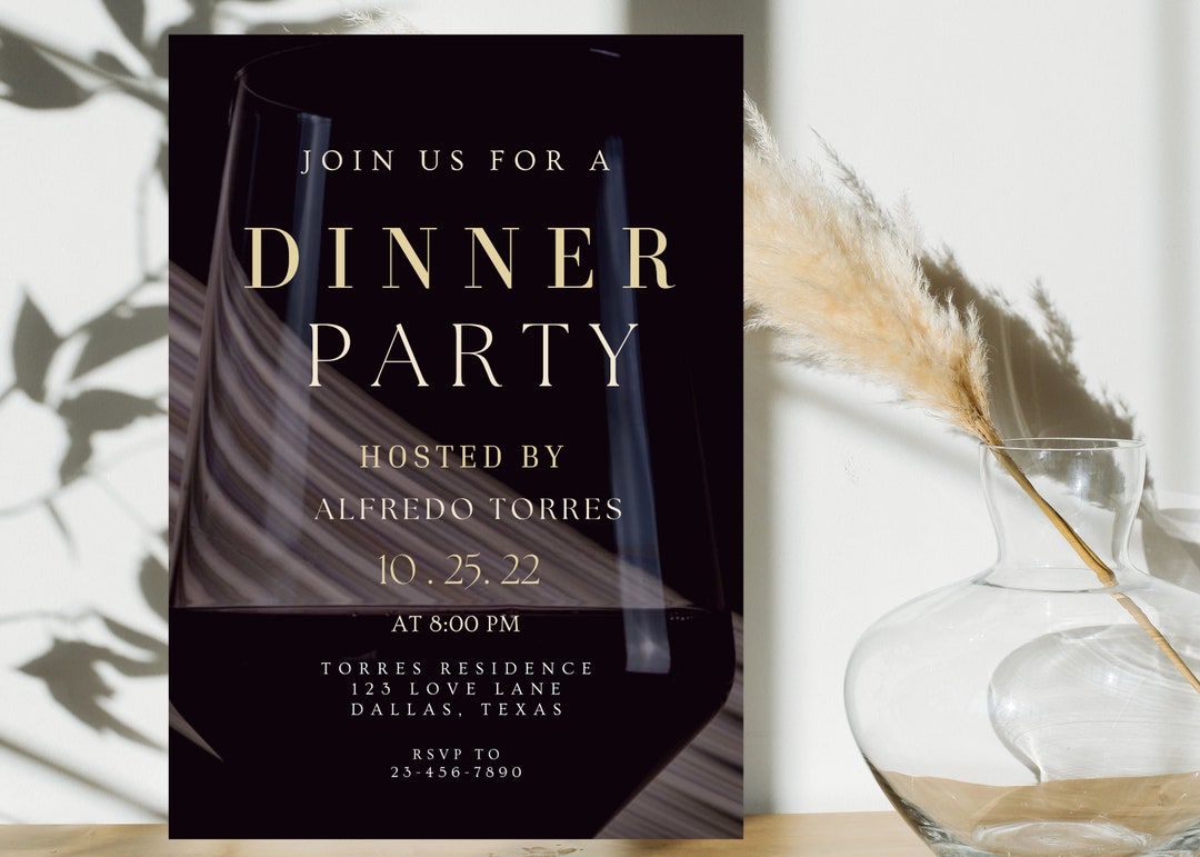 Elegant Dinner Party Invitation Template (digital Download) - Etsy