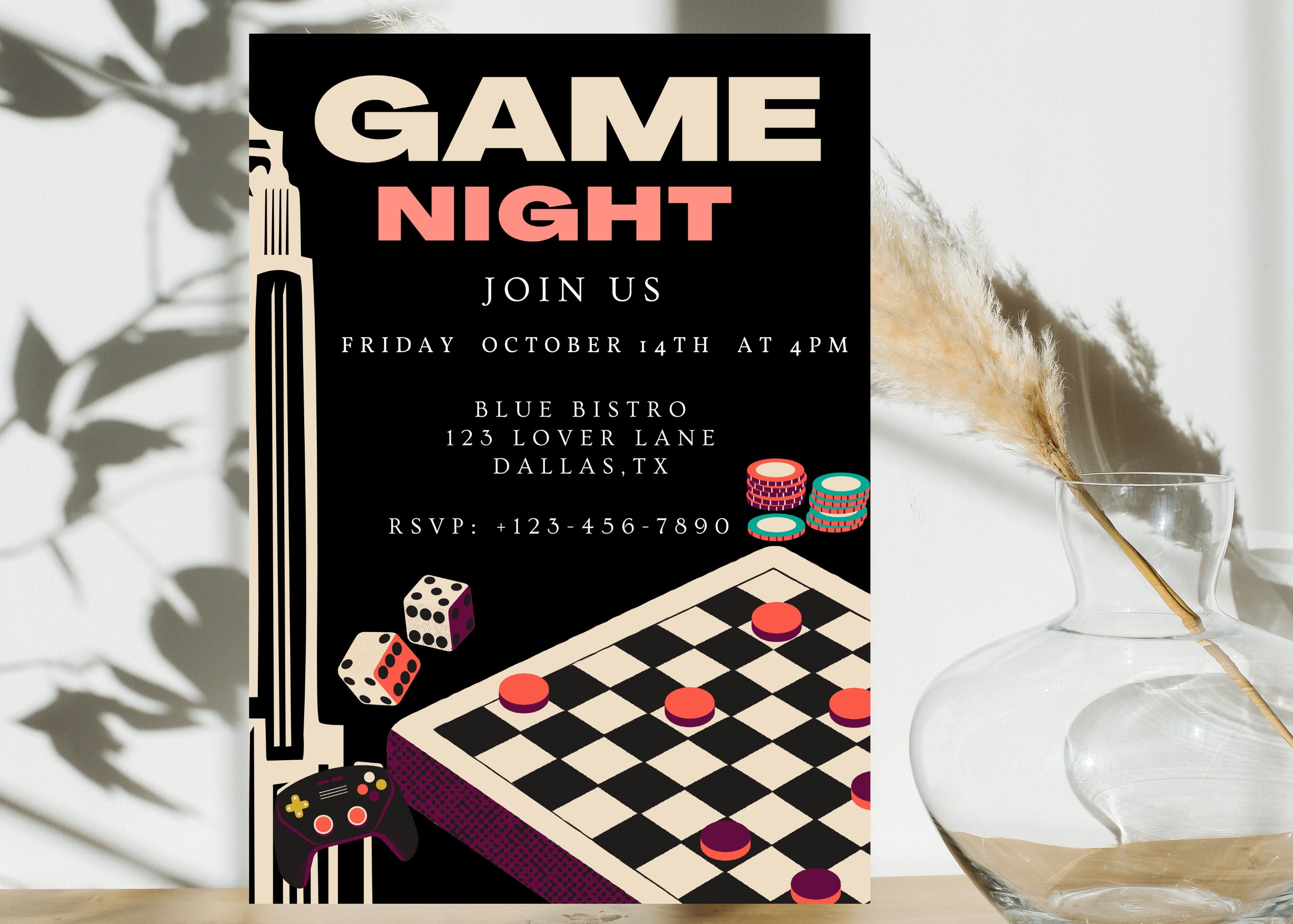 Game Night Invitation, Game Night Invitation Templates, Game Night ...
