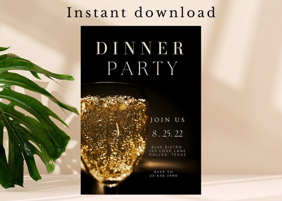 Birthday Dinner Invitation Birthday Dinner Invite Birthday - Etsy