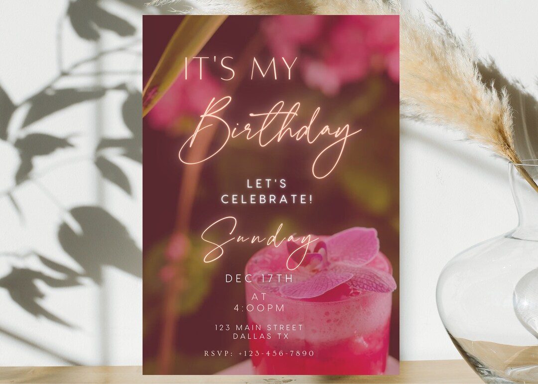 Floral Birthday Dinner Invitation for Women (digital) - Etsy