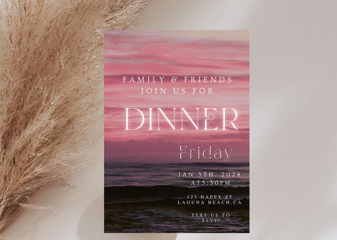 Dinner Party Invitation, Digital Dinner Party Invite, Dinner Invitation ...