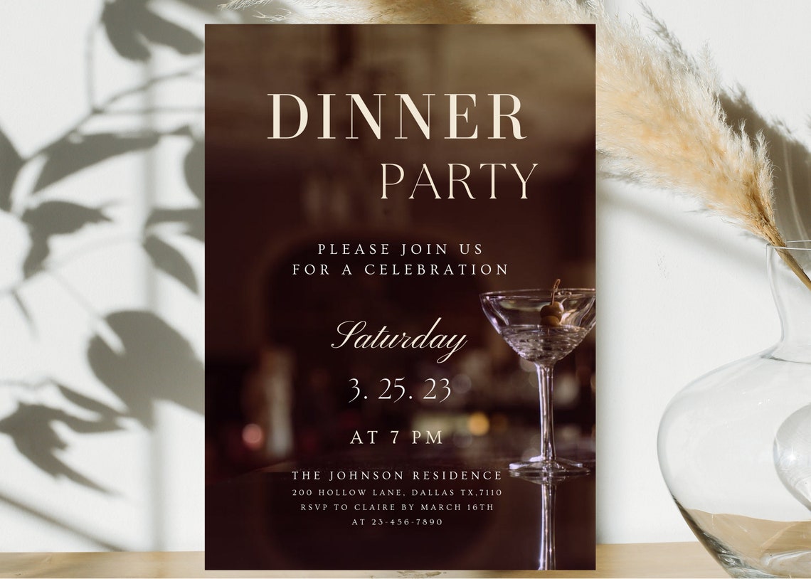 Dinner Party Invitation, Dinner Party E-vite, Dinner Party Invite ...