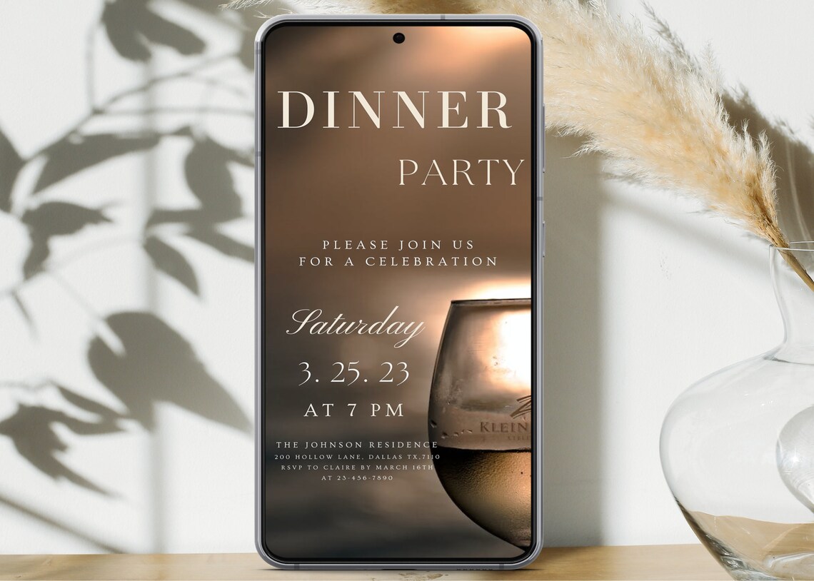 Editable Dinner Party Invitation Template (canva) - Etsy