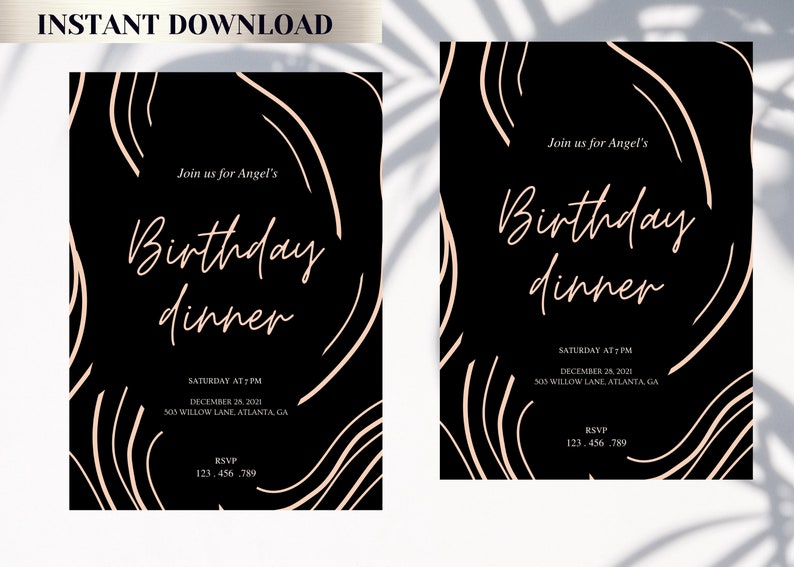 Birthday Dinner Invitation, Birthday Dinner Invite, Birthday Invitation ...