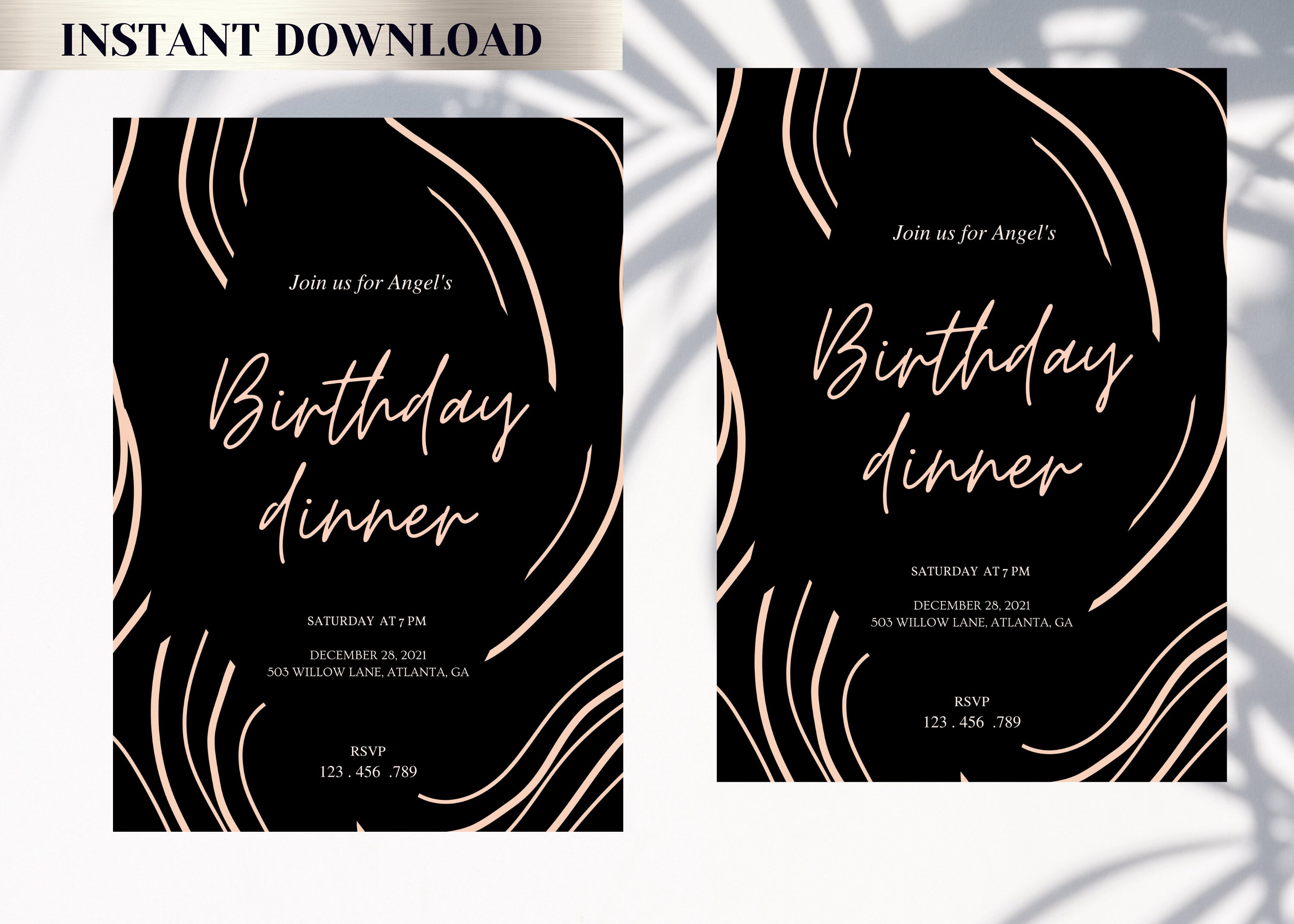 Birthday Dinner Invitation, Birthday Dinner Invite, Birthday Invitation ...