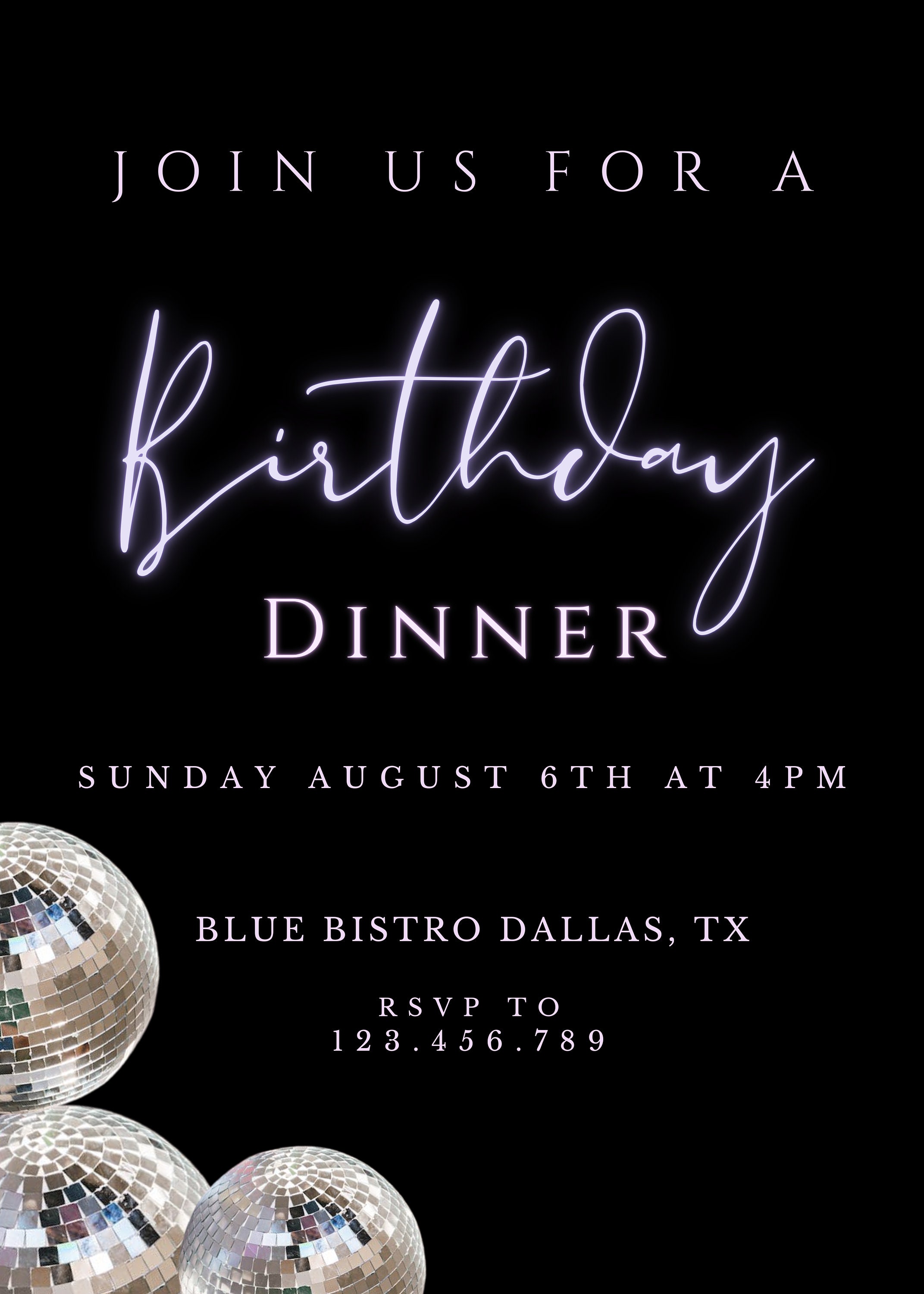 Birthday Dinner Invitation, Birthday Dinner Invite, Birthday Invitation ...