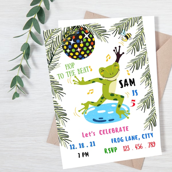 Frog Birthday Party Invitations - Etsy
