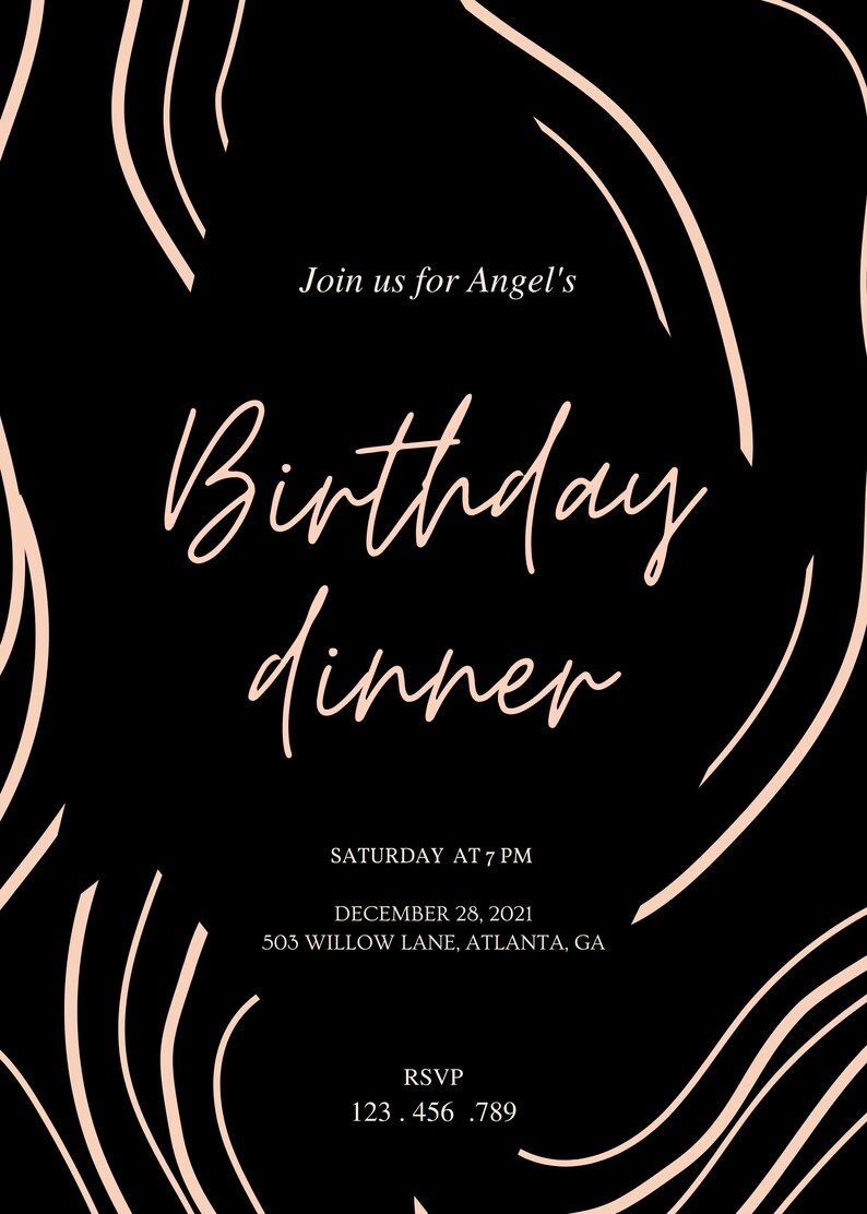 Birthday Dinner Invitation Birthday Dinner Invite Birthday - Etsy