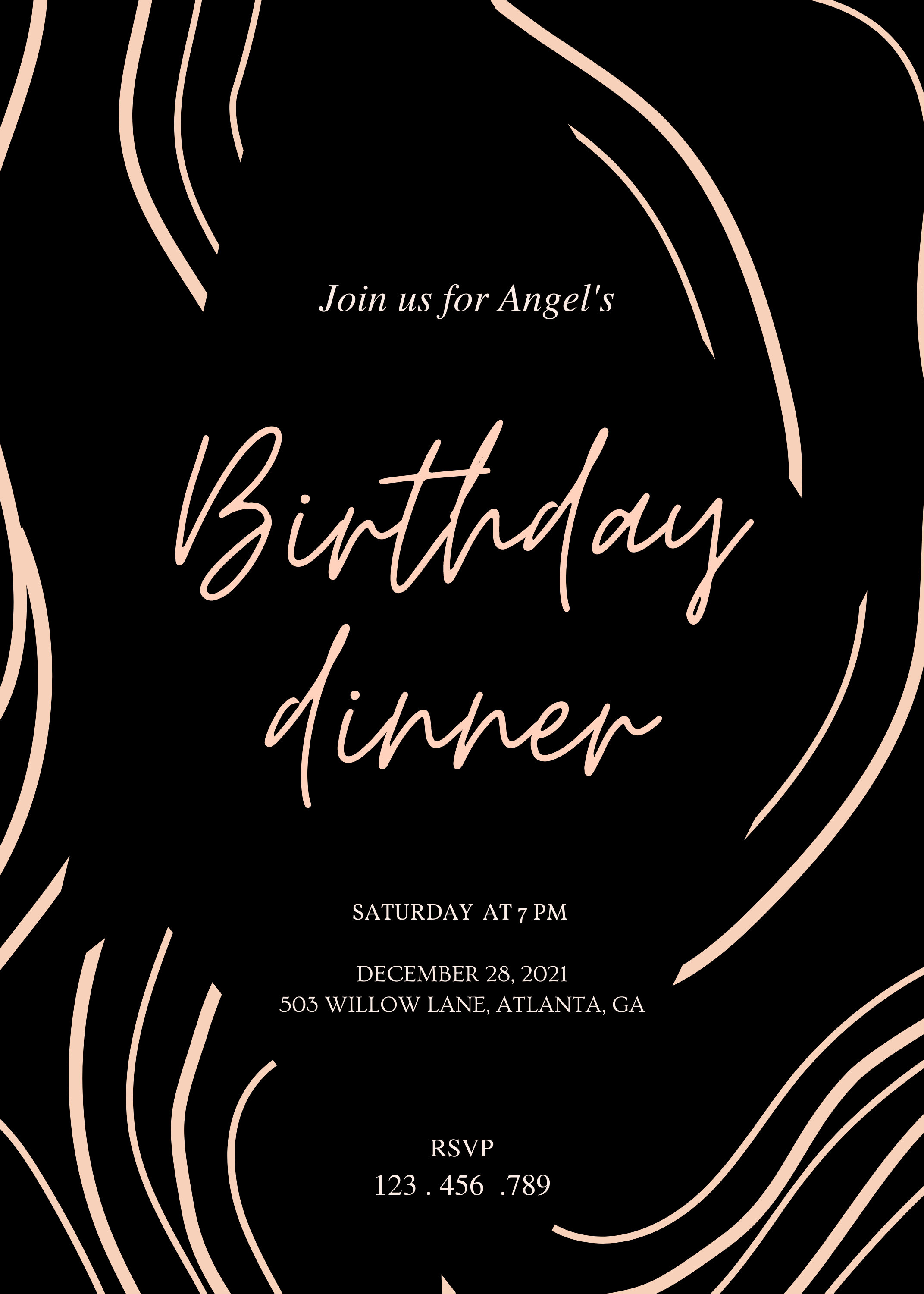 Birthday Dinner Invitation, Birthday Dinner Invite, Birthday Invitation ...