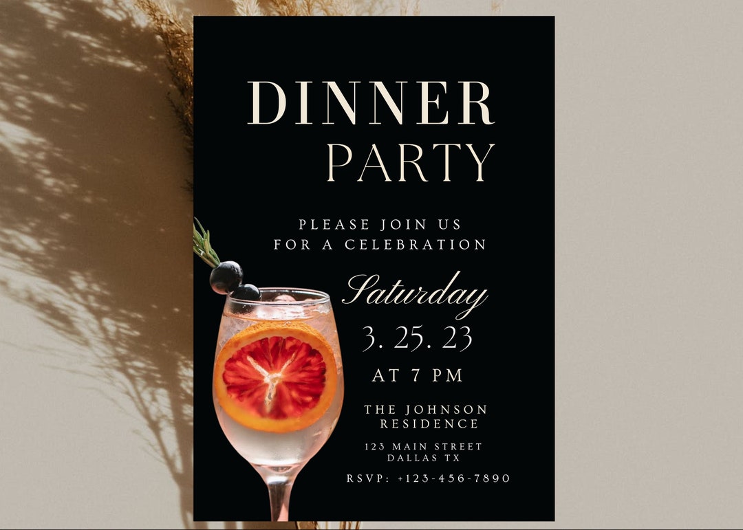 Elegant Dinner Party Invitation: Editable Digital Template - Etsy