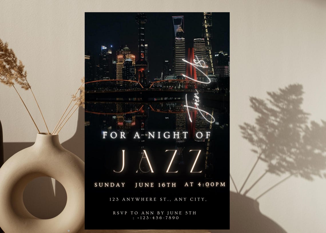 Jazz Night Flyer Template: Elegant Dinner Party Invitation (digital) - Etsy