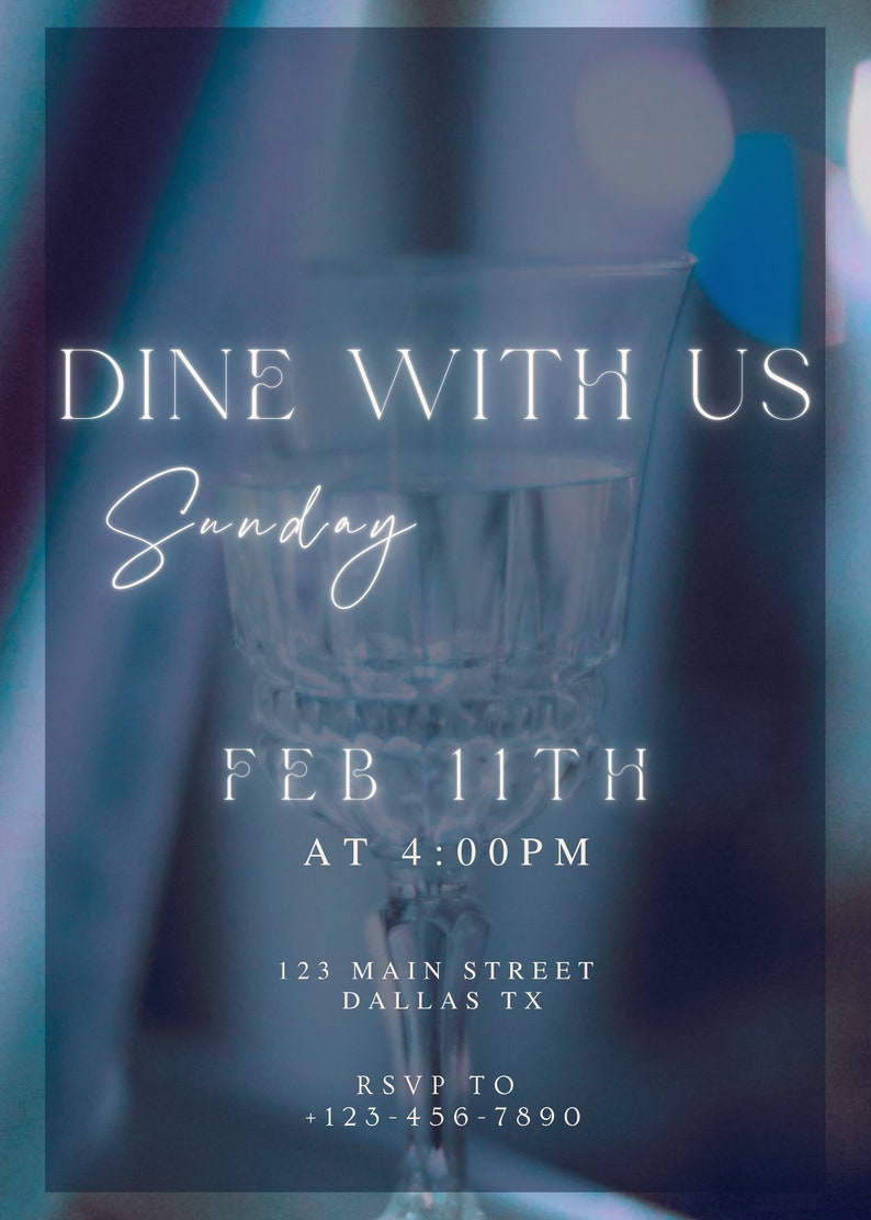 Dinner Party Invitation, Digital Dinner Party Invite, Dinner Invitation ...