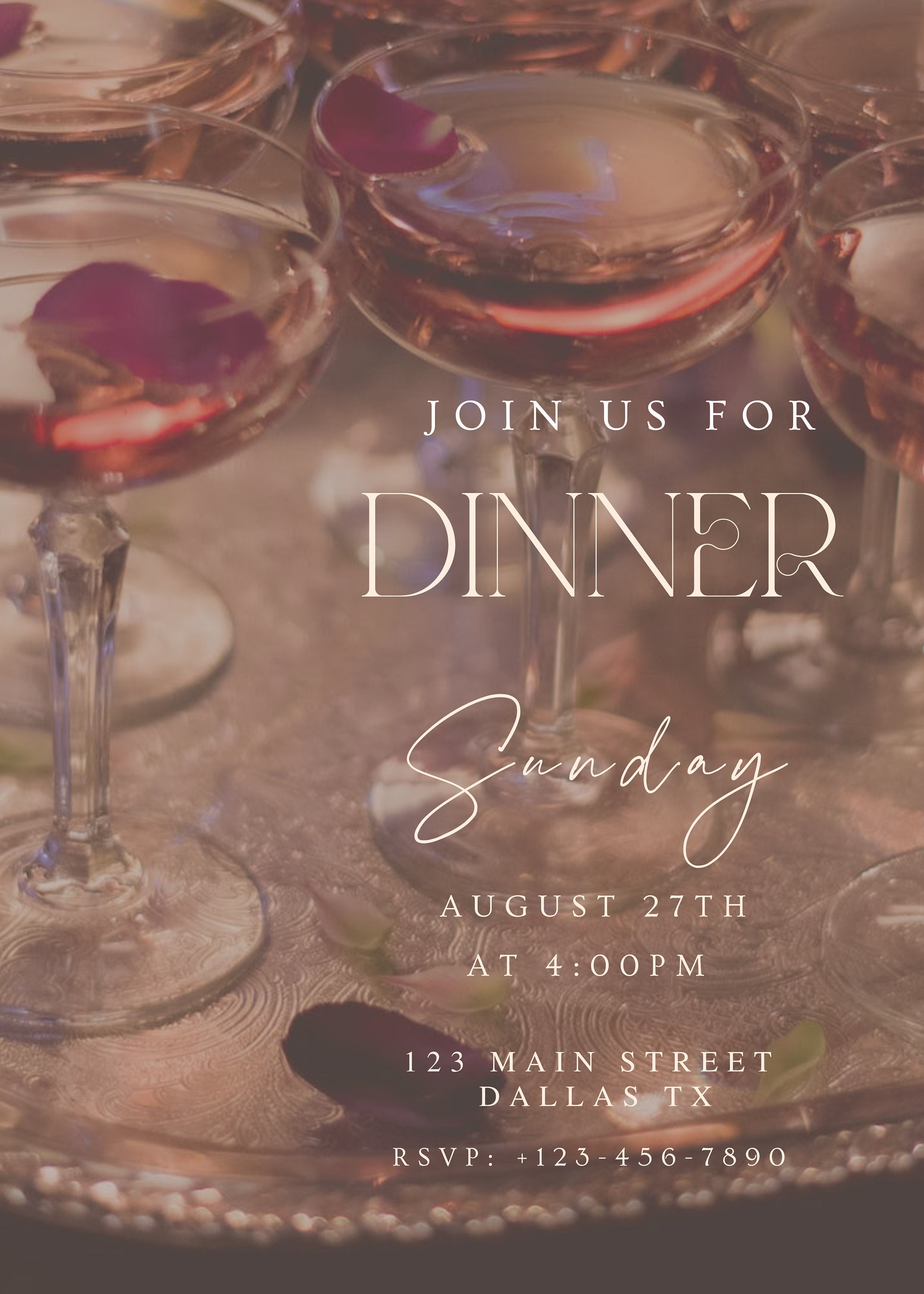 Dinner Party Invitation, Dinner Party Invitation Template, Editable ...