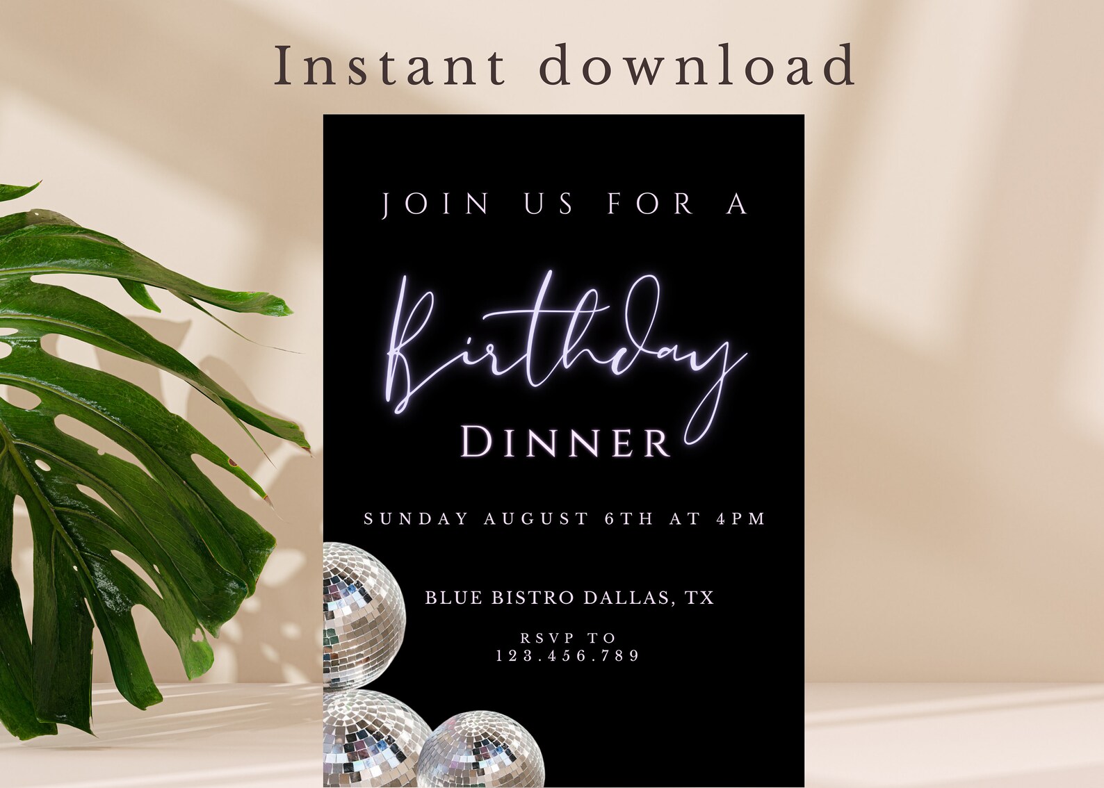 Birthday Dinner Invitation, Birthday Dinner Invite, Birthday Invitation ...