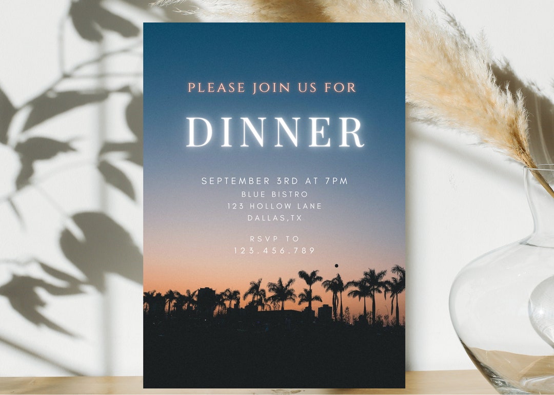 Sunset Dinner Party Invitation Template (digital) - Etsy