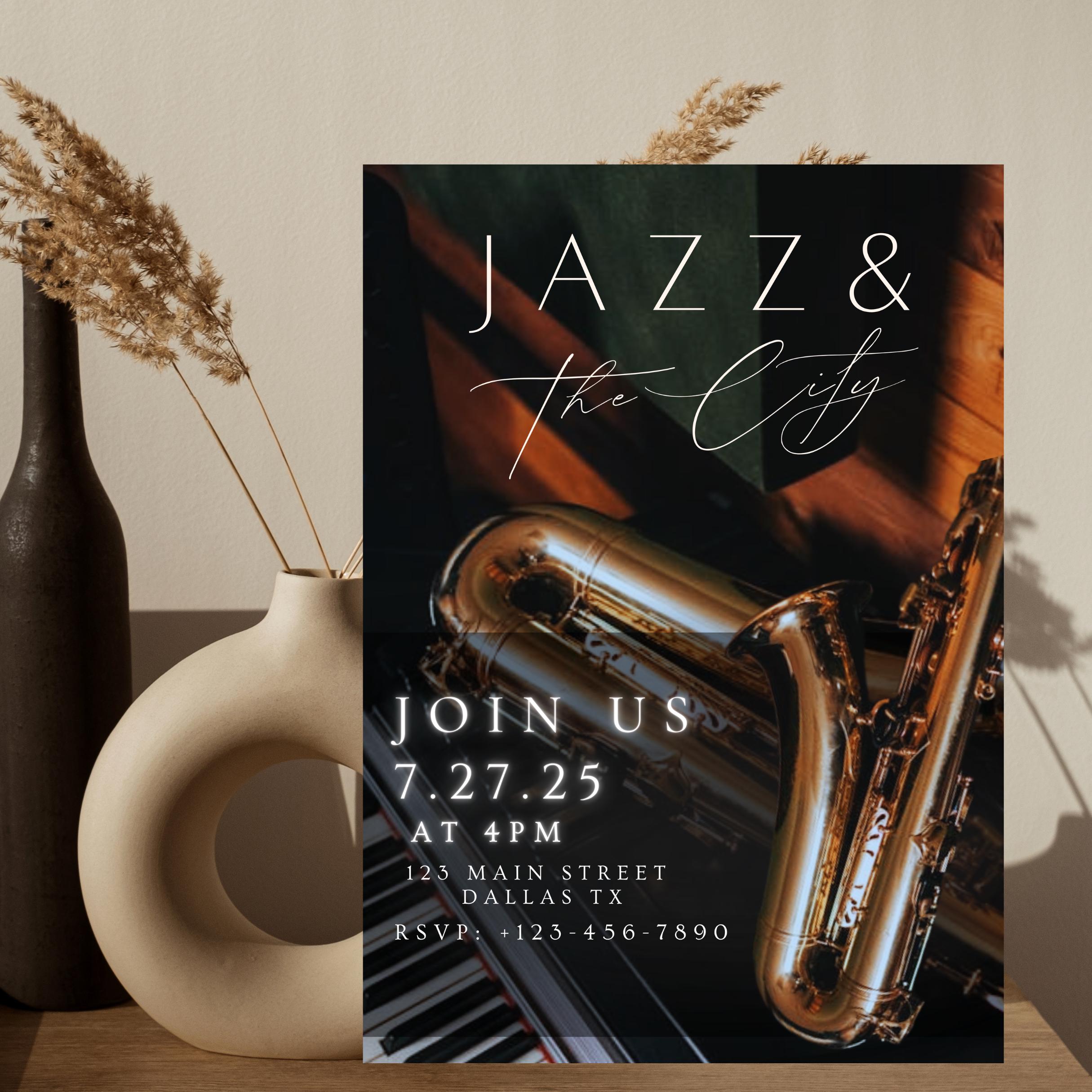 Jazz Night Invitation: Editable Dinner Party Flyer (digital Download ...