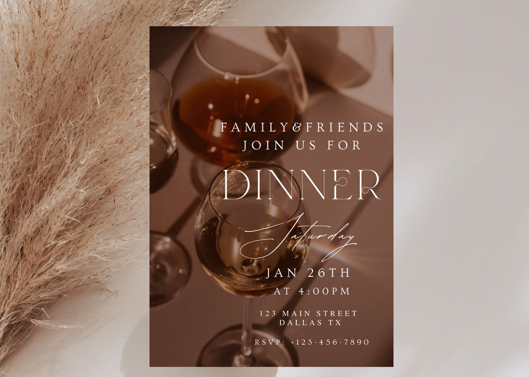 Elegant Dinner Party Invitation: Sophisticated Evite (digital Download ...