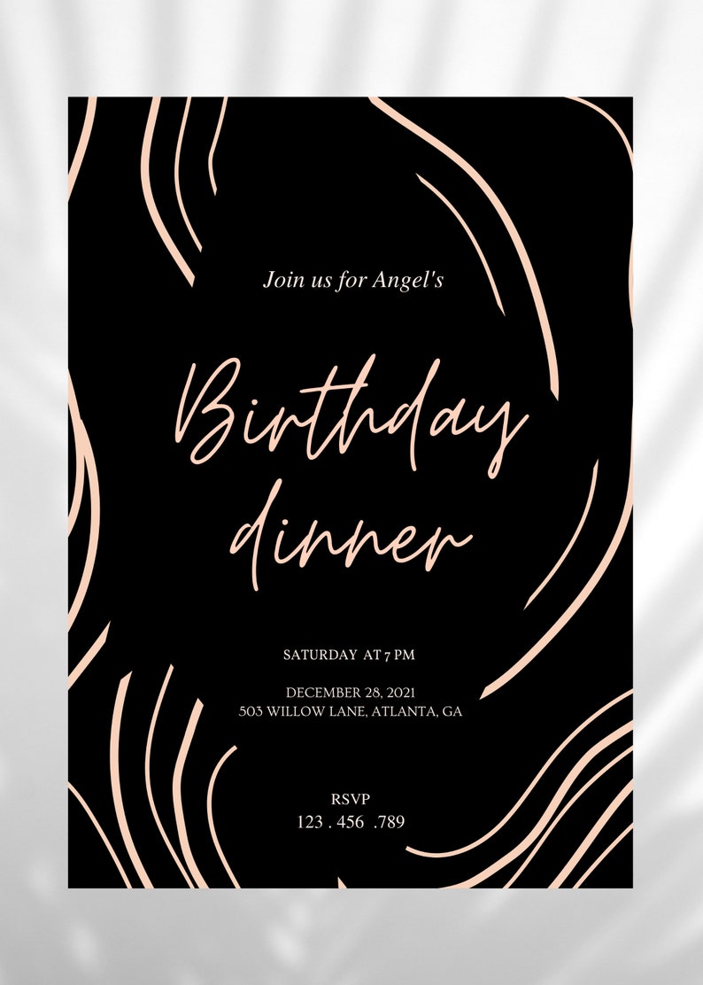 Birthday Dinner Invitation, Birthday Dinner Invite, Birthday Invitation ...