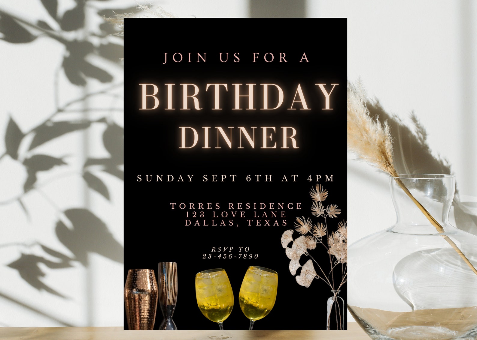 Birthday Dinner Invitation Birthday Dinner Invite Birthday - Etsy