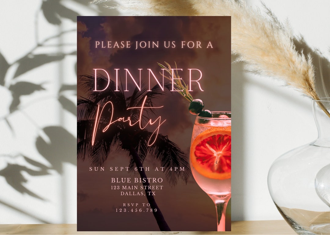 Dinner Party Invitation, Dinner Party E-vite, Dinner Party Invite ...