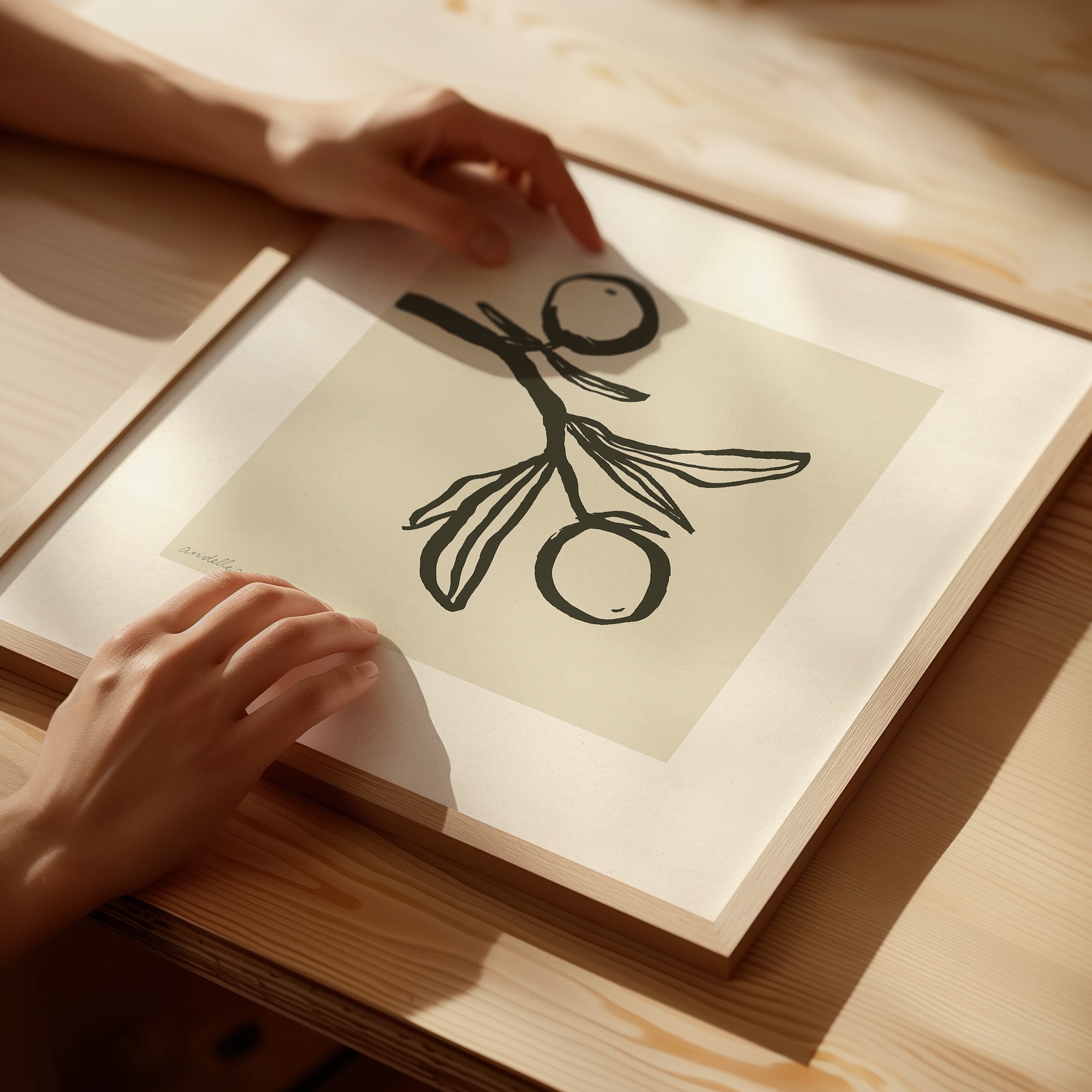 Minimalist Orange Branch Print: Kitchen Still Life Art (digital ...