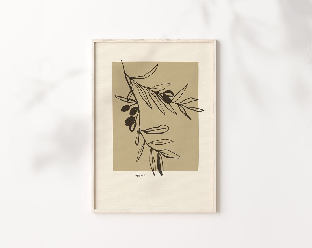 Olive Branch Print: Hand Drawn Botanical Art (instant Download) - Etsy
