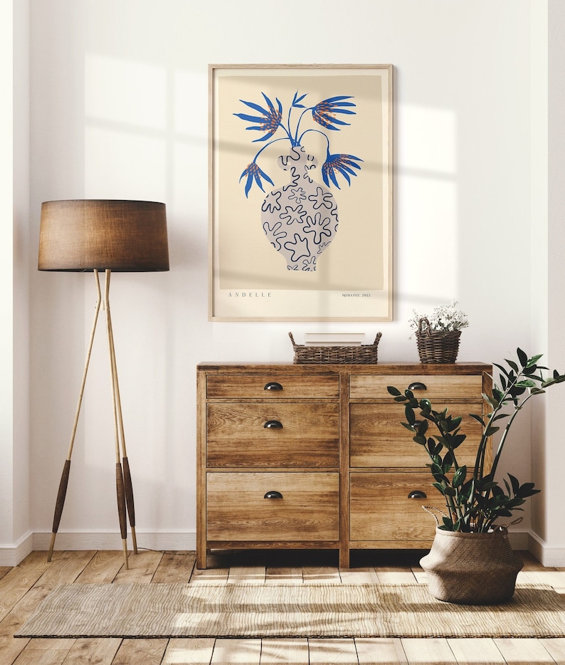 Colorful Abstract Flower Poster Boho Printable Art Digital - Etsy