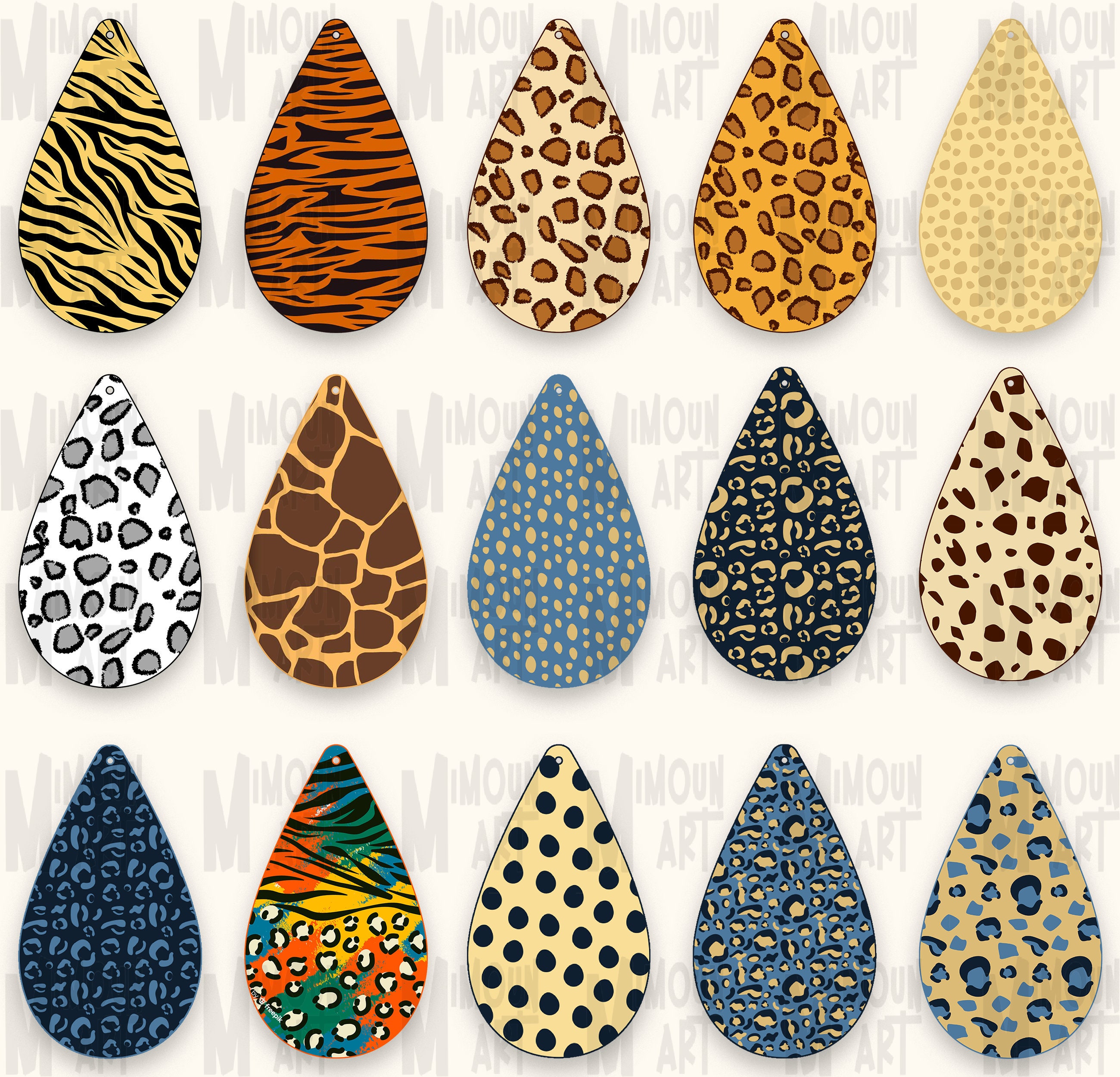 Leopard Earrings PNG Leopard Print Earrings Sublimation | Etsy