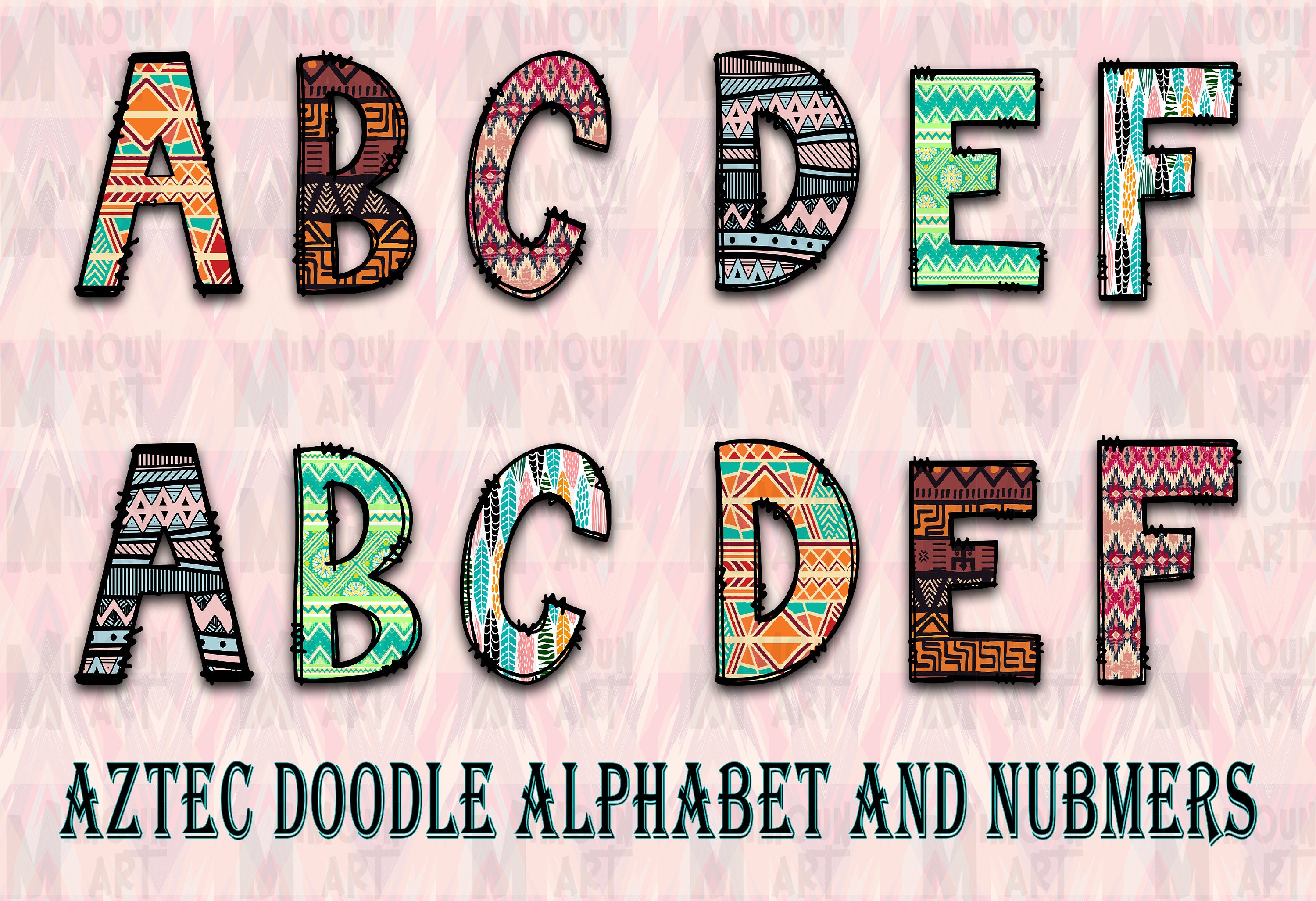 Aztec Numbers And Letters