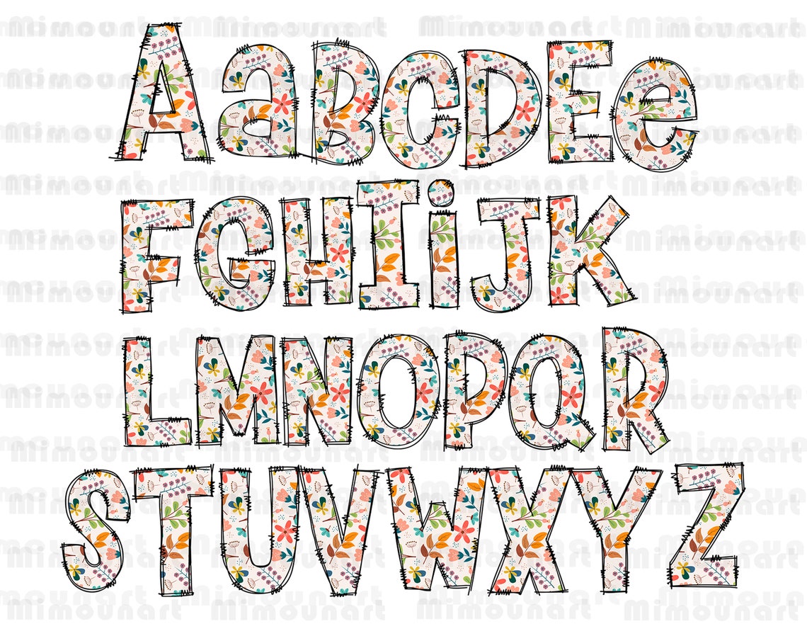 Spring Letters Png Floral Alphabet PNG Letters and Numbers - Etsy