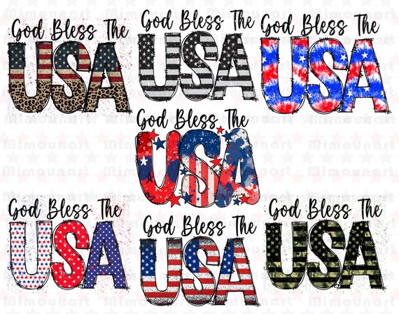 God Bless the USA Designs American Flag Png USA Png Blessed - Etsy