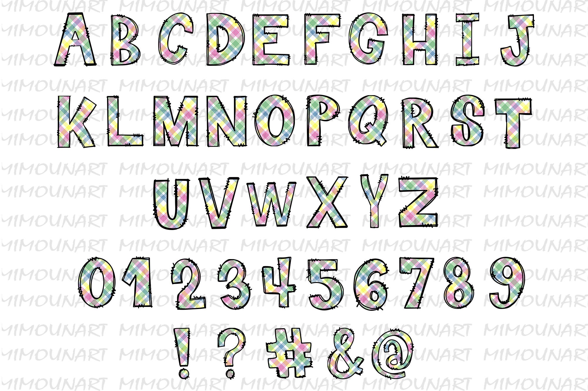 Easter Doodle Bundle PNG Easter Letters & Numbers Alpha - Etsy