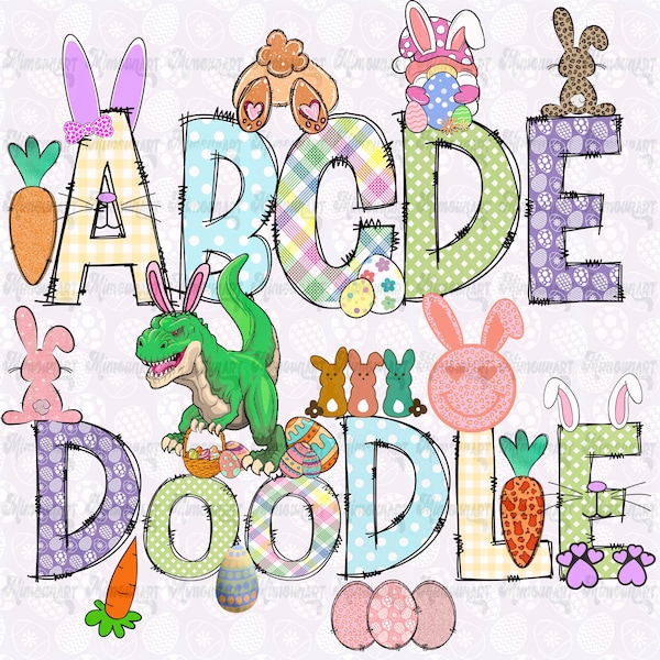 Easter Alphabet Doodle - Etsy