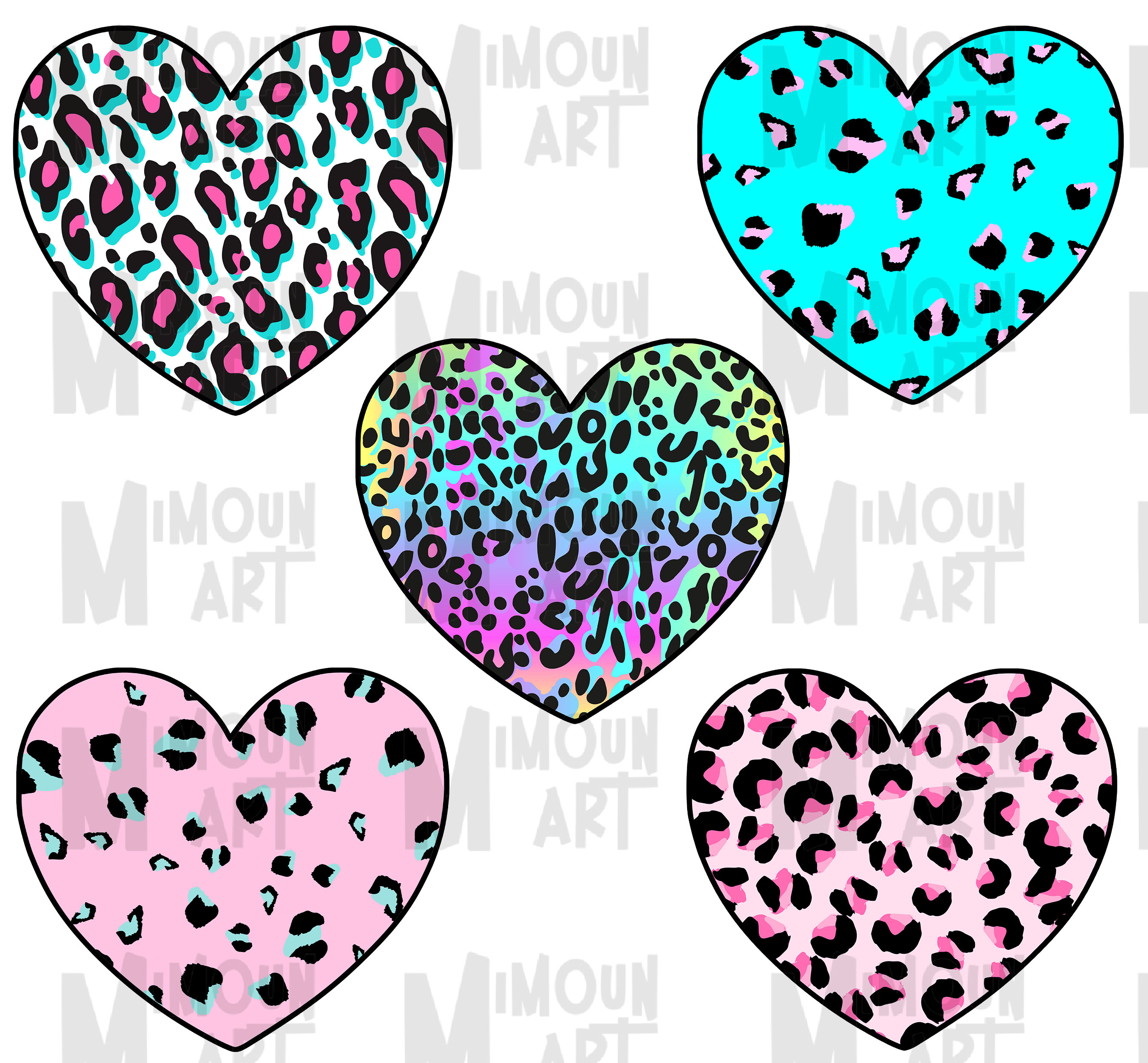 Blue Animal Print Heart