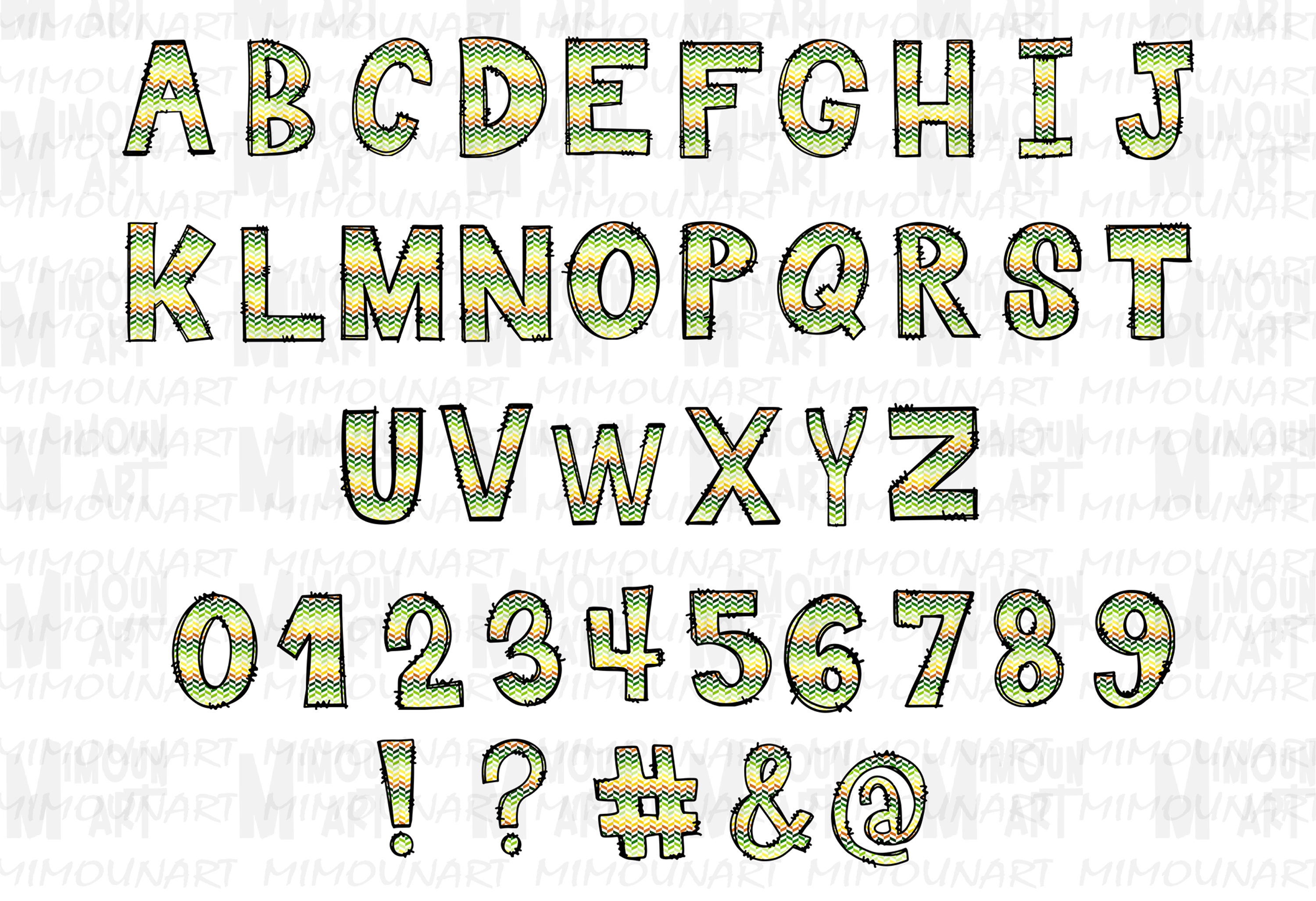 St Patricks Day Doodle Alphabet PNG St Patrick Letters & | Etsy