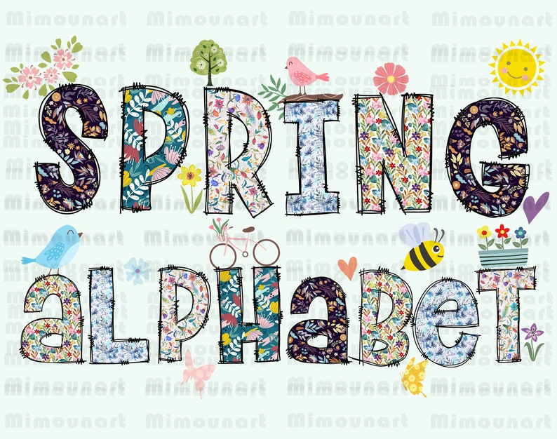 Spring Letters Png Floral Alphabet PNG Letters and Numbers - Etsy