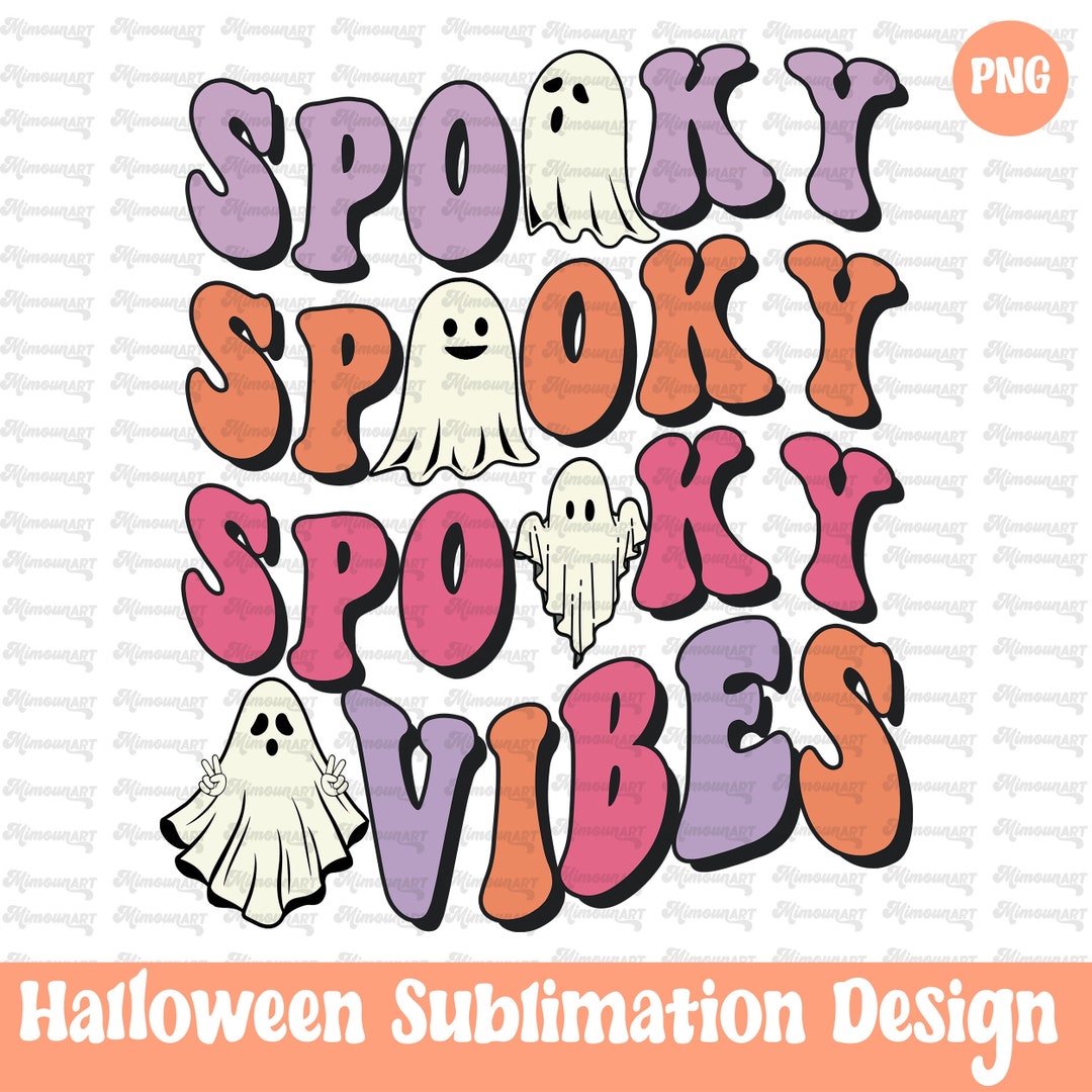 Spooky Vibes Png Ghost Png Retro Halloween Png Vintage - Etsy