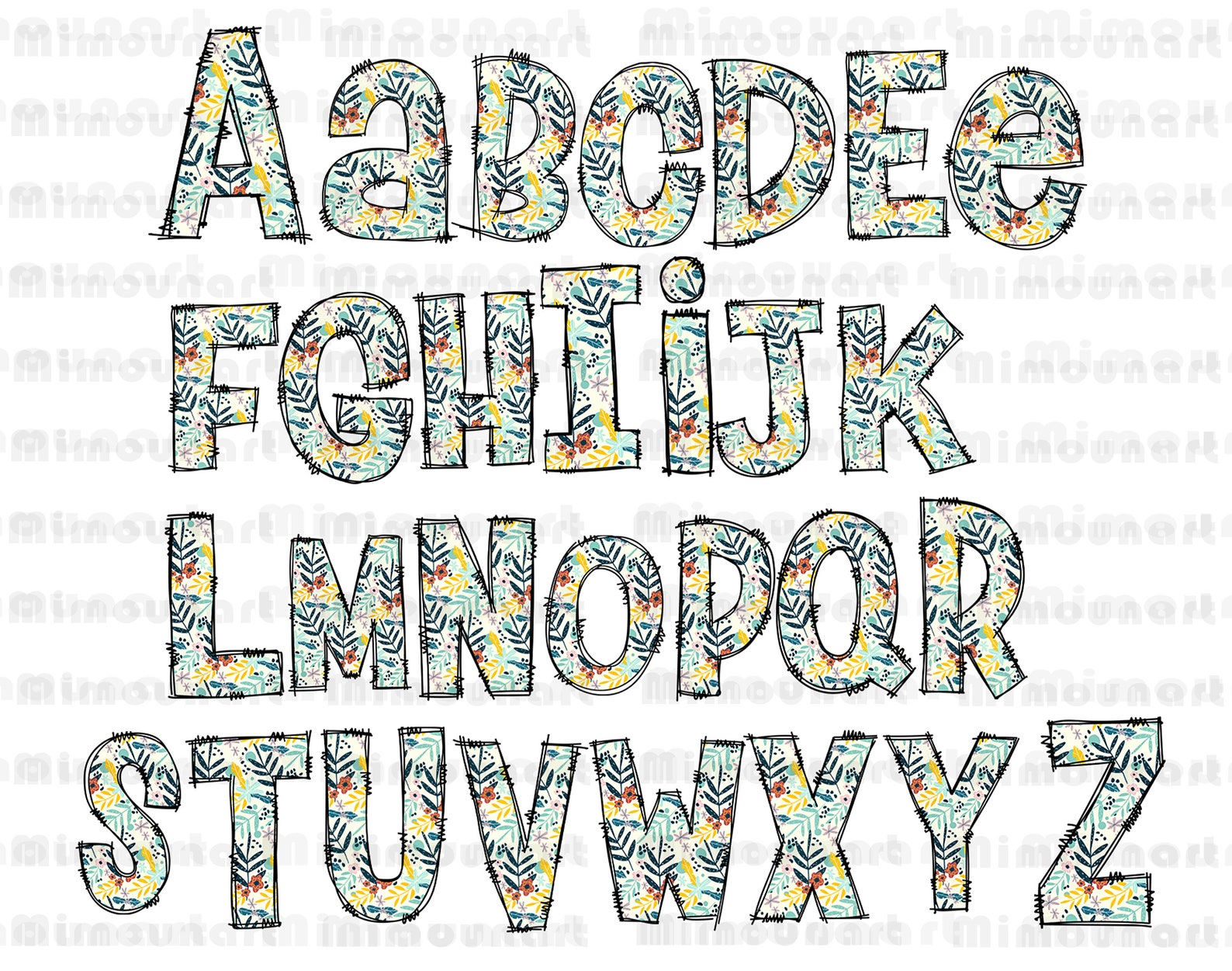 Spring Letters Png Floral Alphabet PNG Letters and Numbers - Etsy