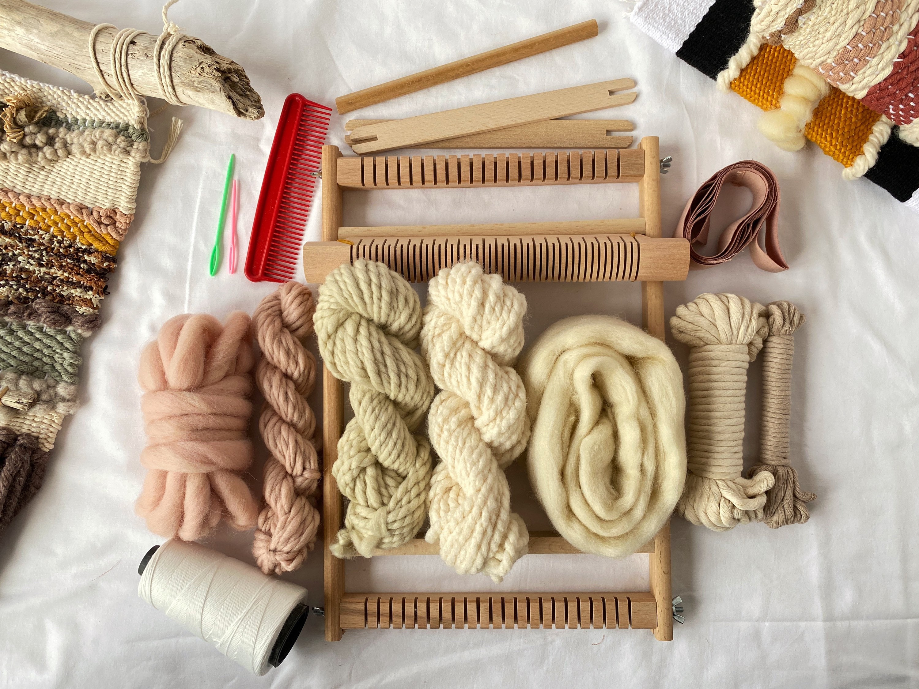 Standing Weaving Loom Kit With Heddle Bar / 11 Inch 15 Inch Loom ...