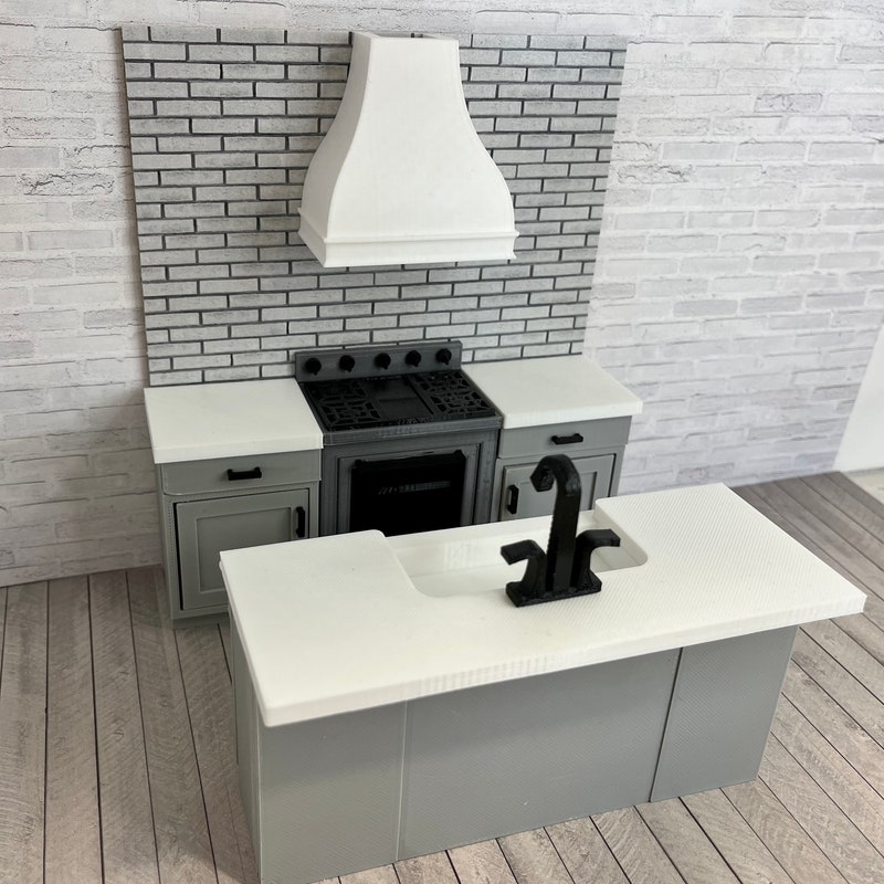 Modern Dollhouse Kitchen - Etsy