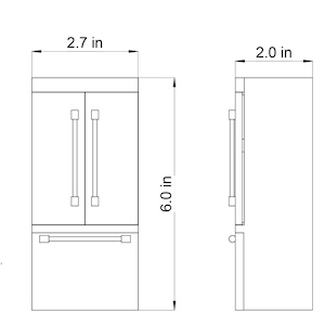 Digital 3D Print File 1:12 Scale Dollhouse Refrigerator OBJ, & STL ...