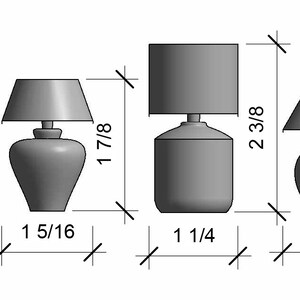 Digital File ONLY 1:12 Scale 3D Lamp Base and Lamp Shade Print File ...