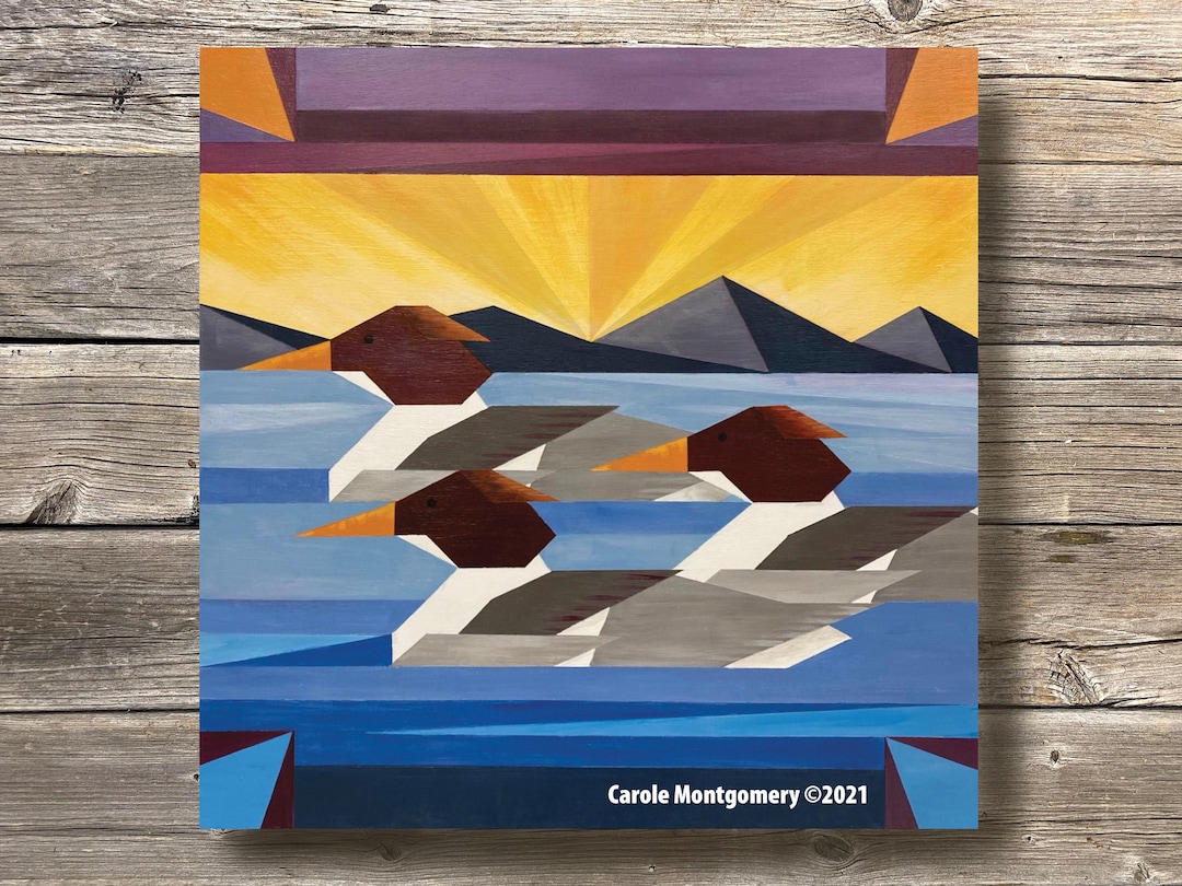 Mergansers at Sunset Duck Barn Quilt Painting Pattern: DIY Wall Art ...