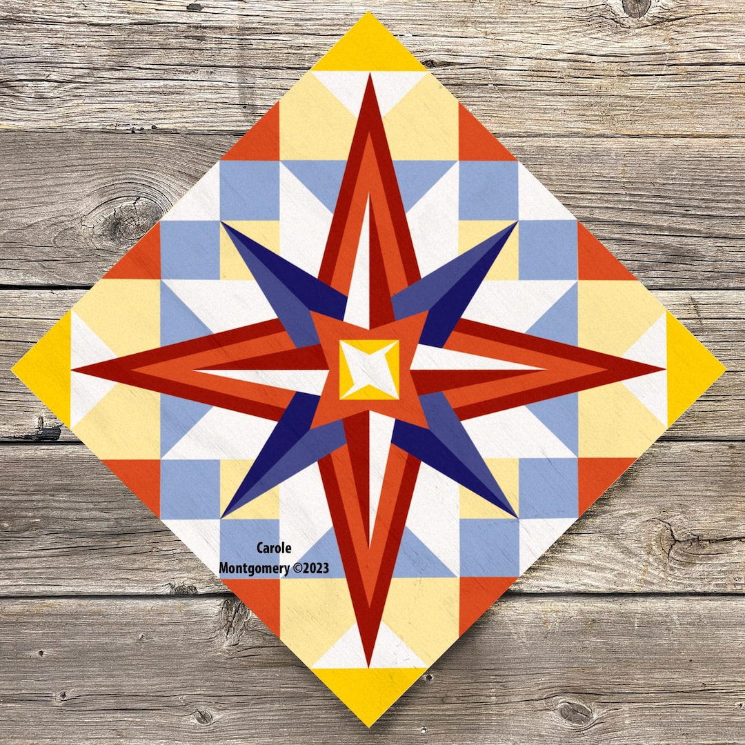Summer Star Barn Quilt Painting Pattern: DIY Wall Art Tutorial (PDF ...