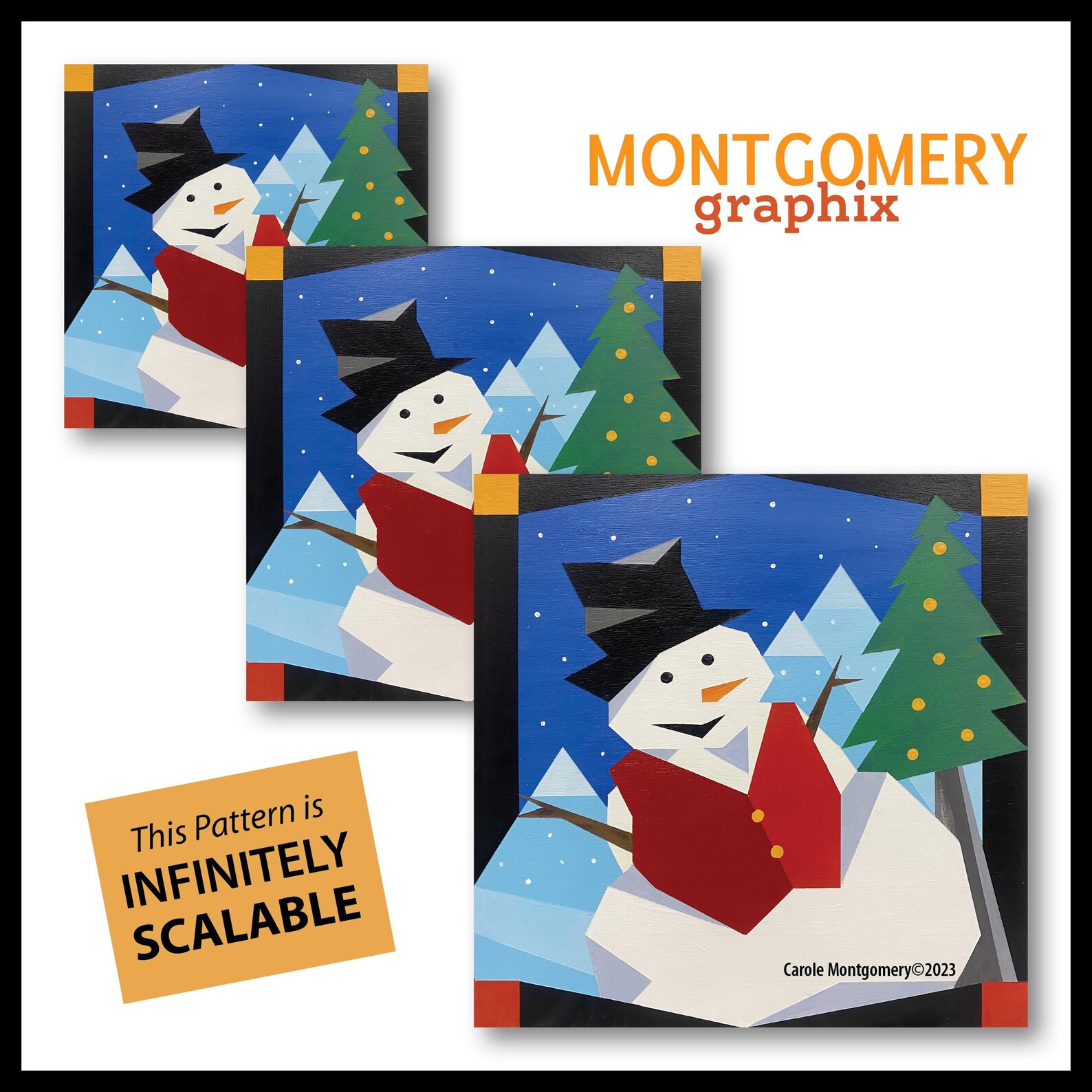 Mister Snowman Barn Quilt Painting Pattern: DIY Wall Art Tutorial (PDF ...