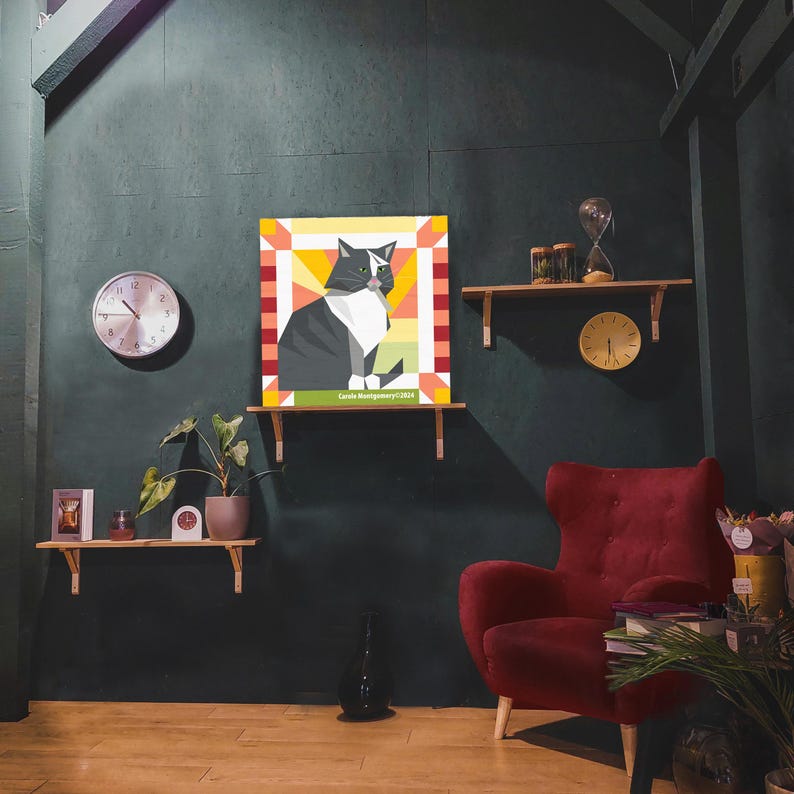 Tabby Cat Barn Quilt Painting Pattern: DIY Wall Art Tutorial (PDF ...