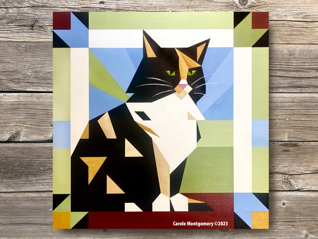 Confident Calico Cat Barn Quilt Painting Pattern: DIY Wall Art Tutorial ...